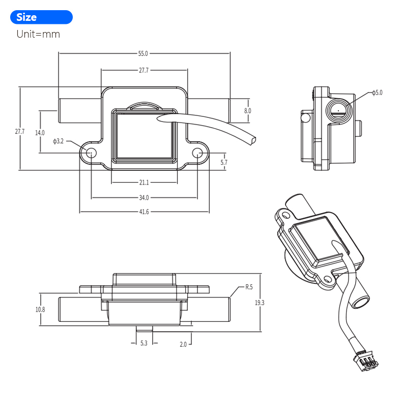 Micro Optical Water Flow Sensor , water flow rate sensor , Heat Pump ...