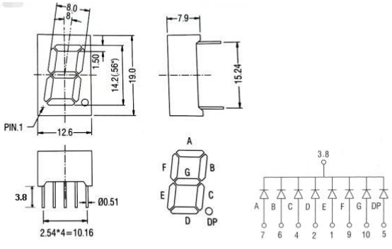 KEM-5613-ASR red 0.56 inch 7 segment led numeric 0.56" seven segment ...