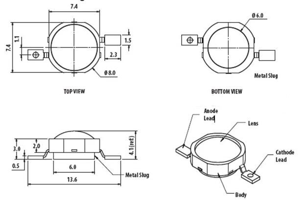ISO Factory 1w Infrared High Power 1450nm IR Led